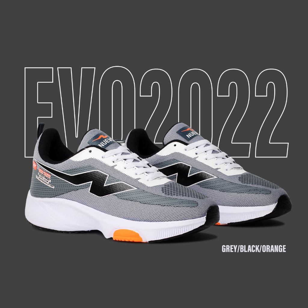 Jual SEPATU RUNNING PRIA NUEVO EVO 2022 GREY ORANGE BLACK | Shopee ...