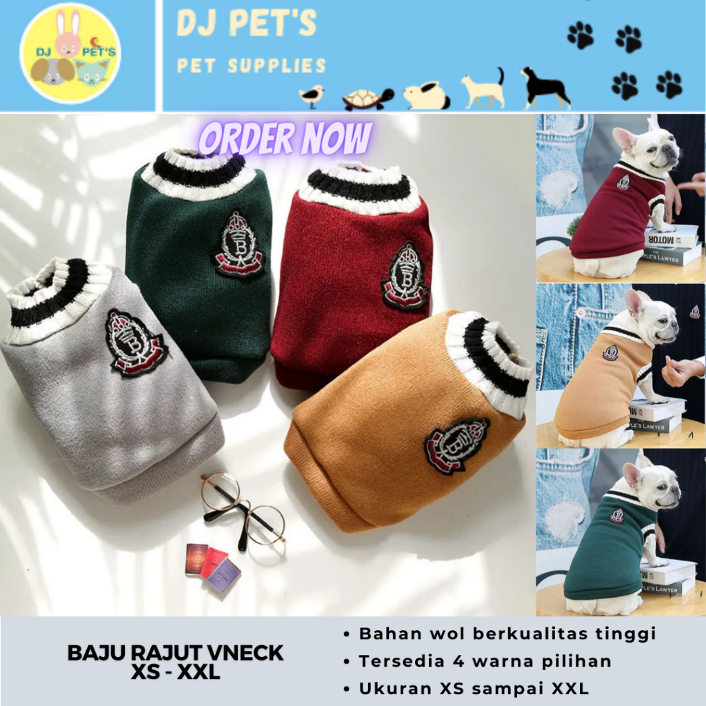 Jual baju kucing dan baju anjing baju hewan anabul model vneck | Shopee ...