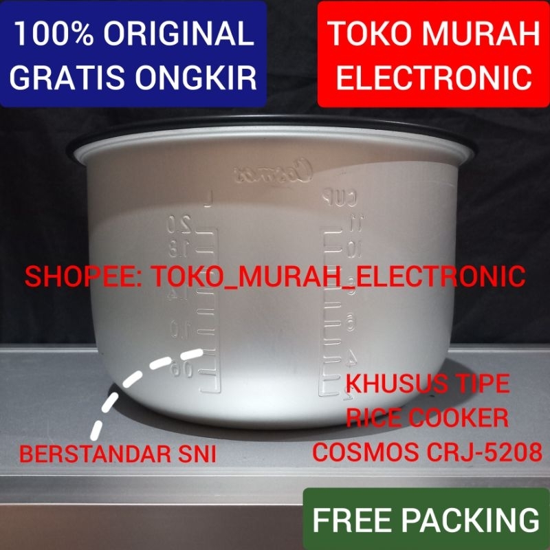 Jual TME - Panci Dalaman Cosmos 2 Liter CRJ-5208 Original Masak Nasi ...