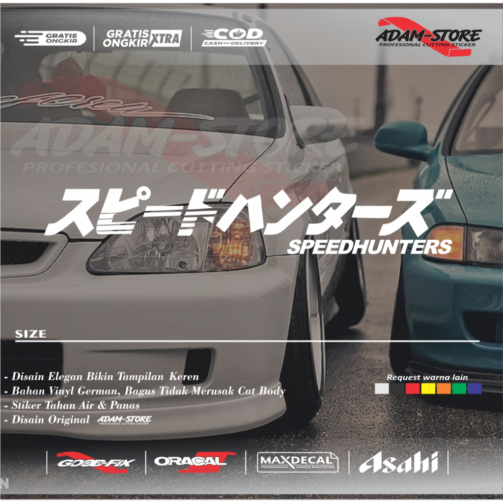 Jual SH01 Sticker speedhunters sticker kaca mobil stiker speedtuner ...