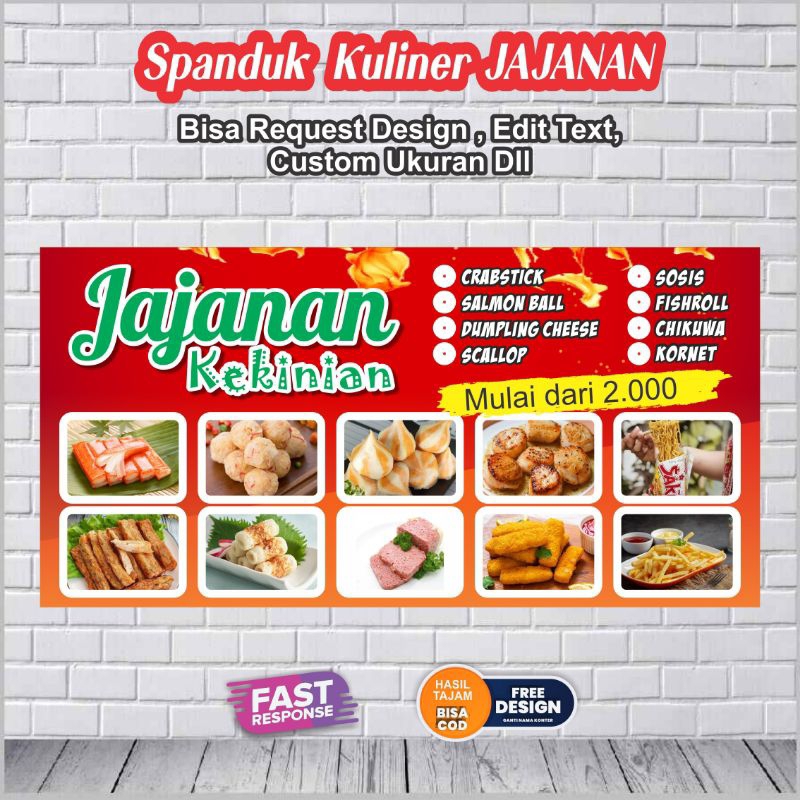 Jual Spanduk Baner Jajanan Kuliner Sosis Dll | Shopee Indonesia
