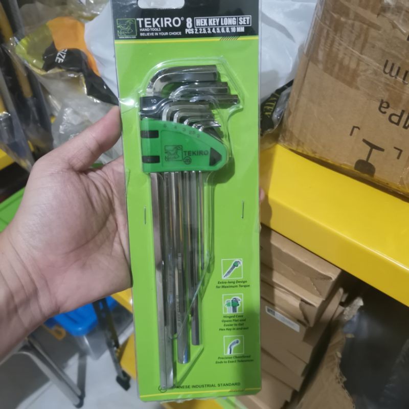 Jual kunci L set TEKIRO 8 pcs kunci l panjang tekiro set 8pcs | Shopee ...