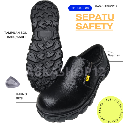 Jual Sepatu Safety Slip On Septi Pria Ujung besi Septy Slop Selop Kerja ...