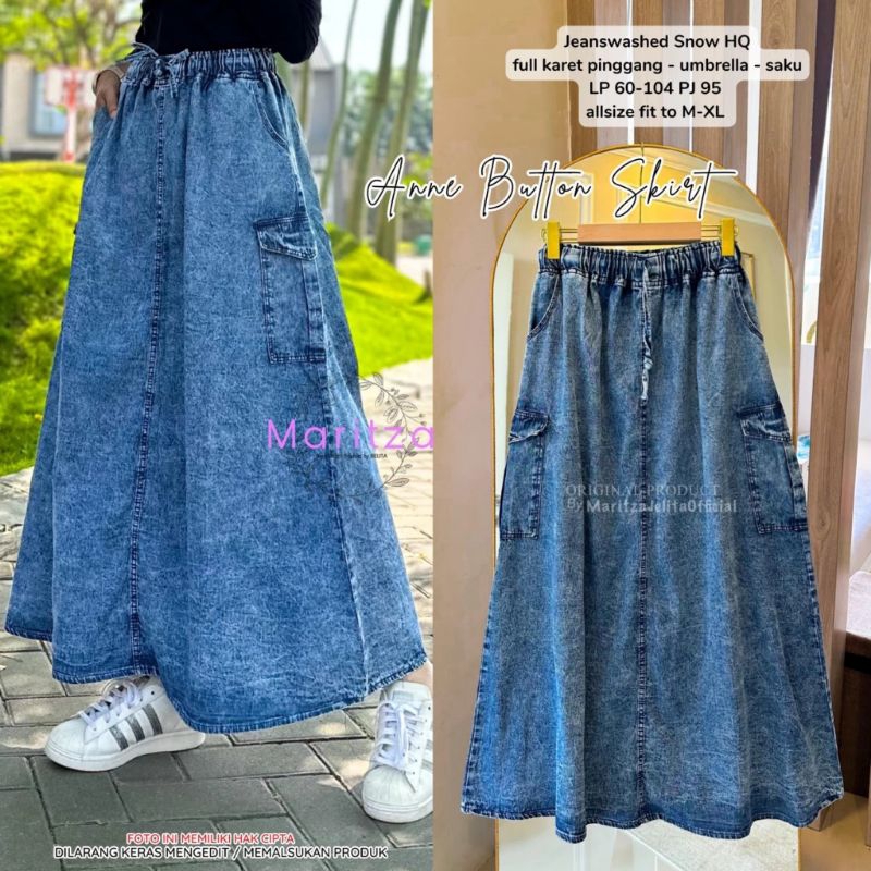 Jual ROK JEANS CARGO WANITA//ROK JEANS CARGO//ROK JEANS WANITA JUMBO ...
