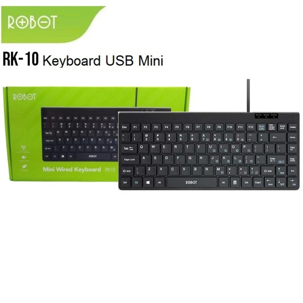 Jual Keyboard USB Mini Portabel Robot RK10 Wired Keyboard Silent ...