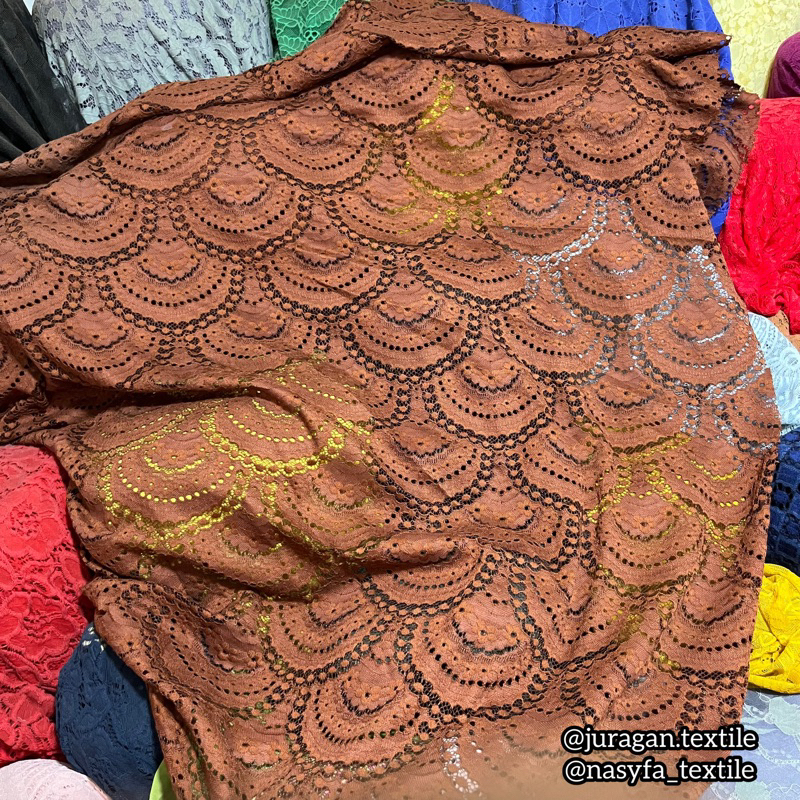 Jual kain brukat / kain brokat / brokat katun import garment Korea ...