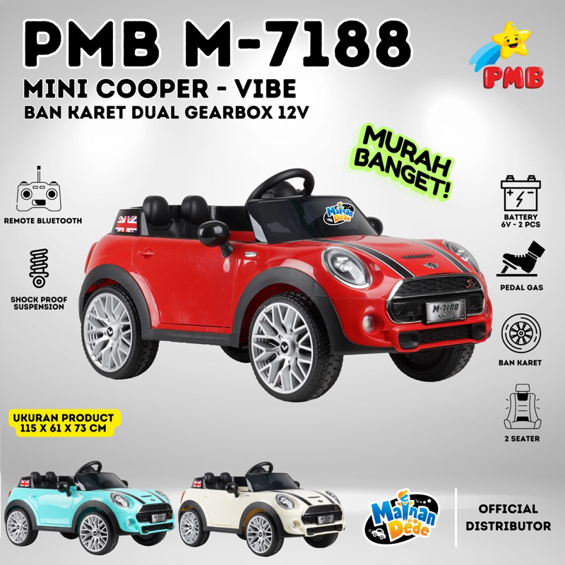Jual Mainan Mobil Aki Anak PMB 7188 Mortein Mini Cooper M7188 dual ...