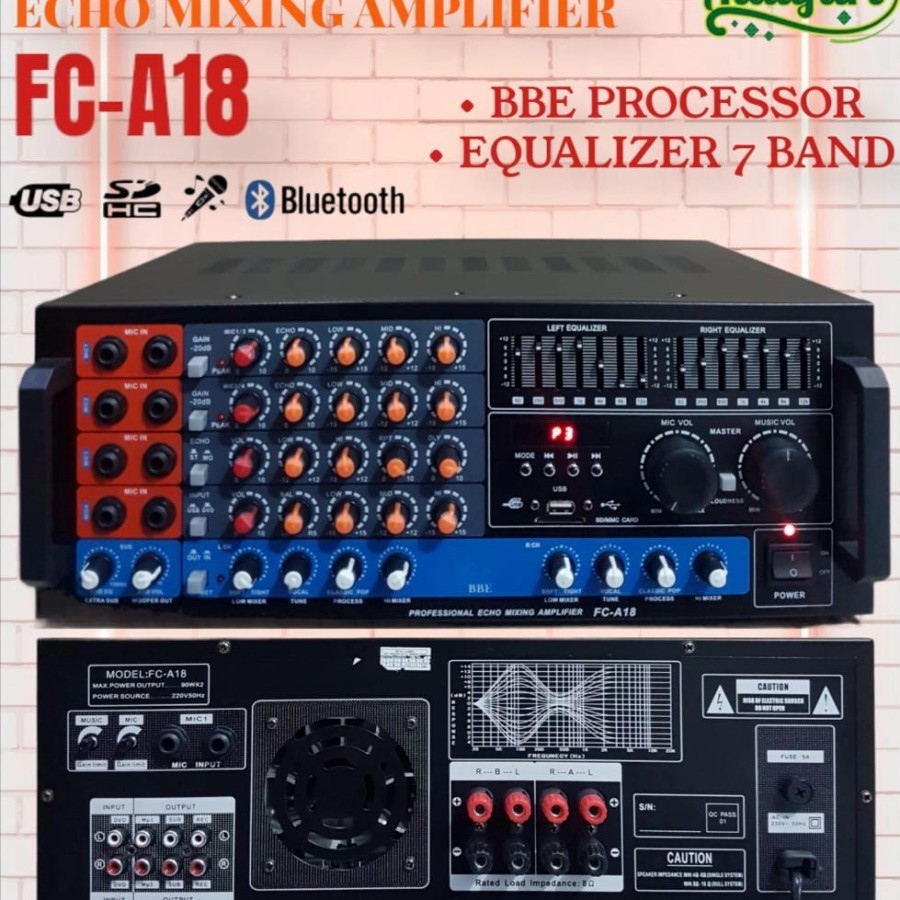 Jual Ampli First Class FC A18 EQ | Amplifier FCA 18 - 8 INPUT MIC ...