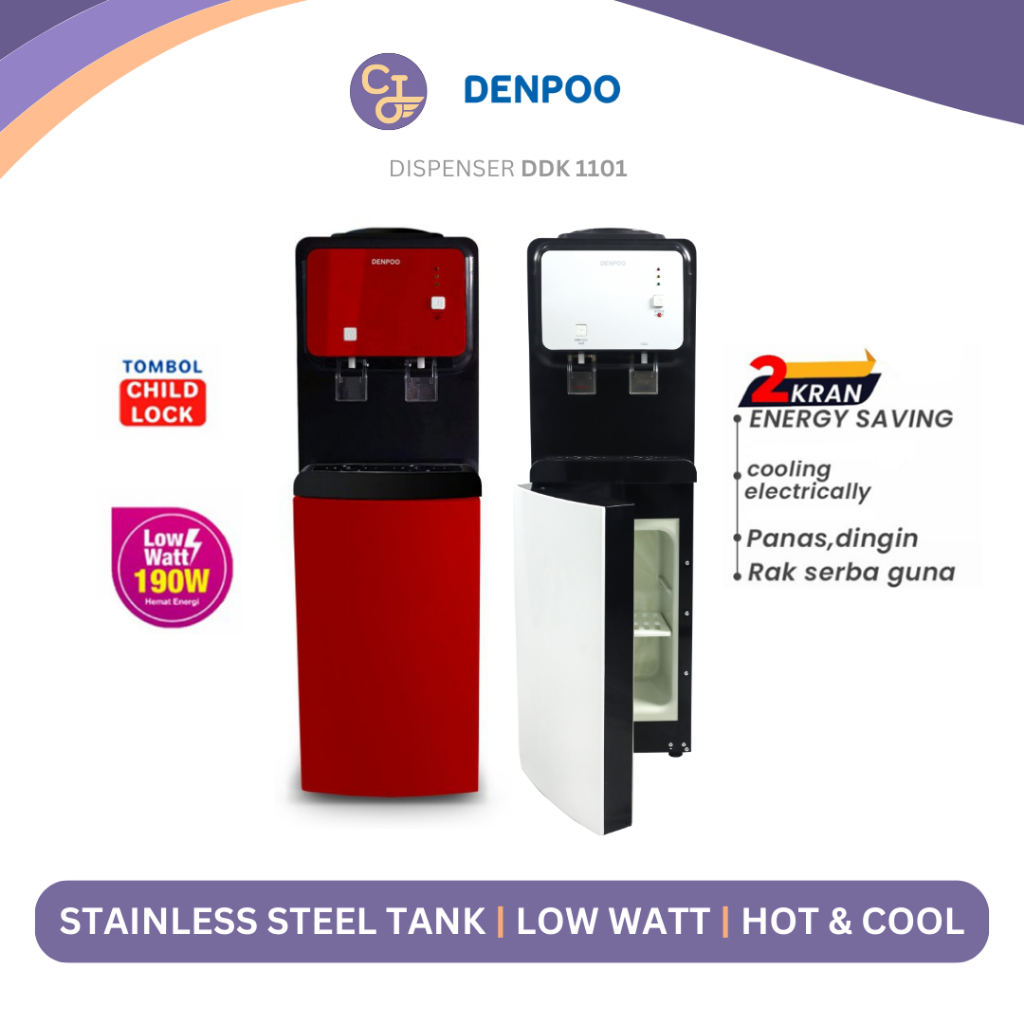 Jual DISPENSER DENPOO DDK 1101 ELECTRO EXTRA LOW 190 WATT | Shopee ...