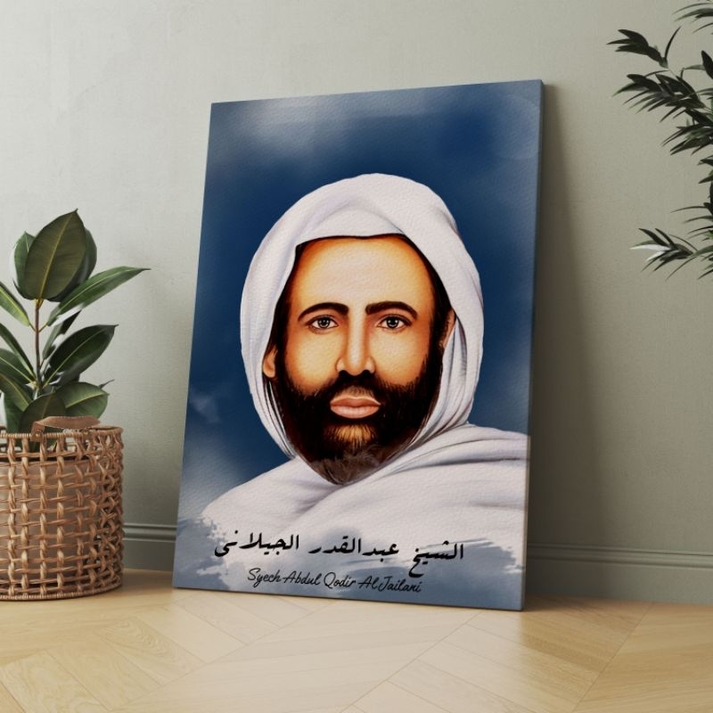 Jual Lukisan Foto Syekh Abdul Qodir Al Jailani uk 30x40 poster ulama ...