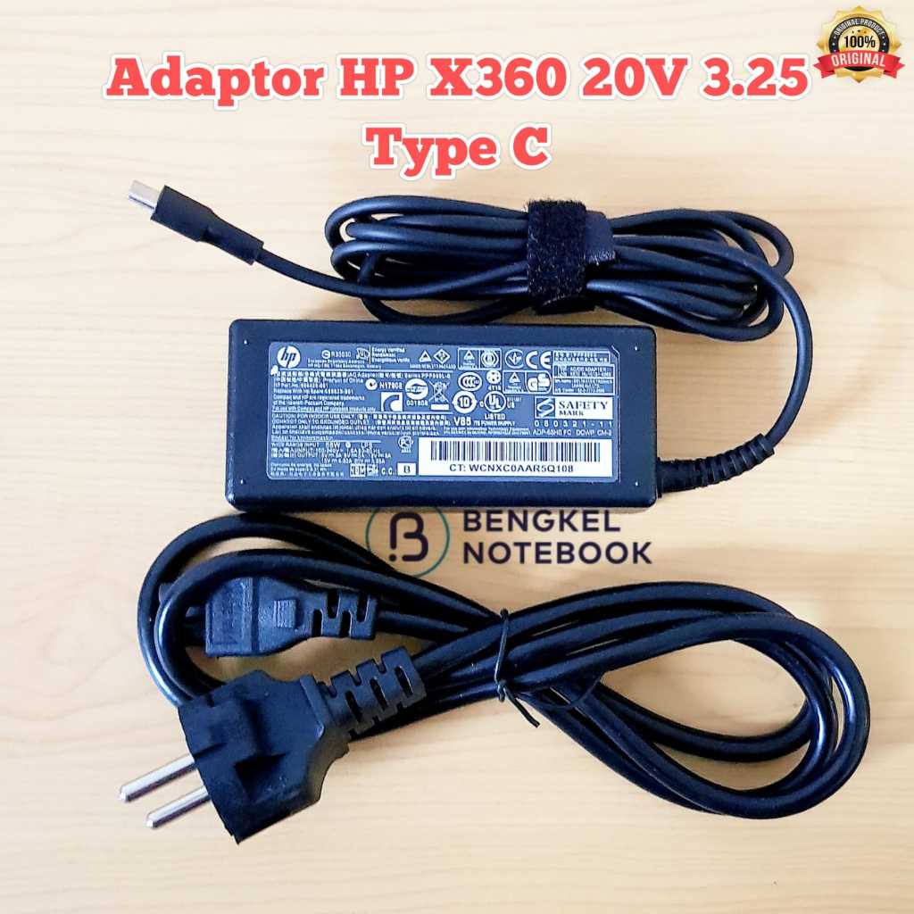 Jual Adaptor HP X360 Type C USB 5V 3A 9V 3A 12V3A 15V 3A 20V 3.25A 20 ...