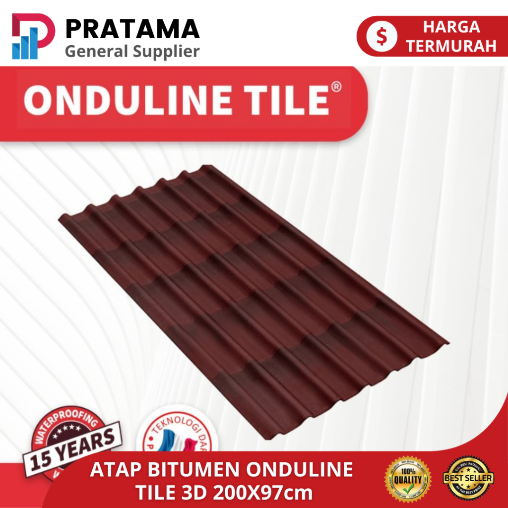 Jual Genteng aspal TILE 3D - ATAP SIRAP BITUMEN ONDULINE TILE 200X97cm ...