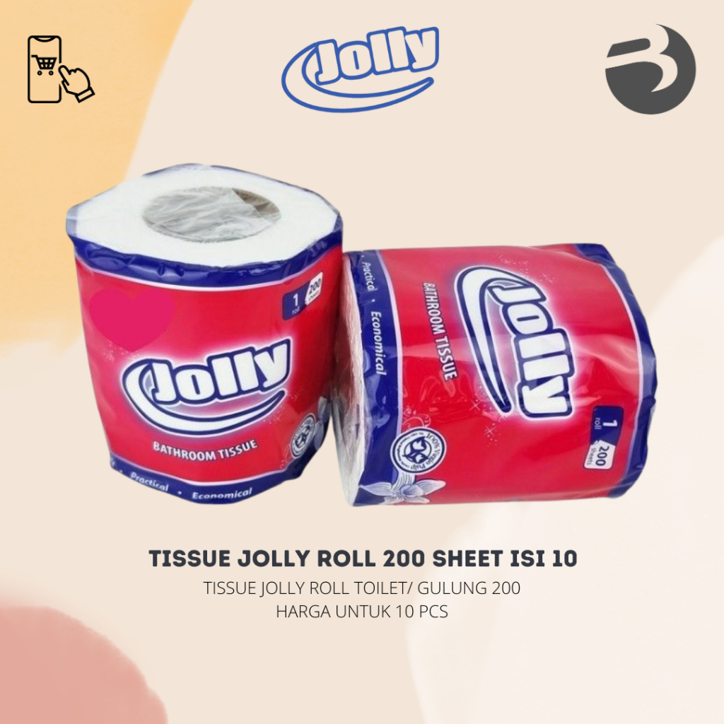 Jual TISSUE TISU JOLLY ROLL 200 SHEET ISI 10 | Shopee Indonesia