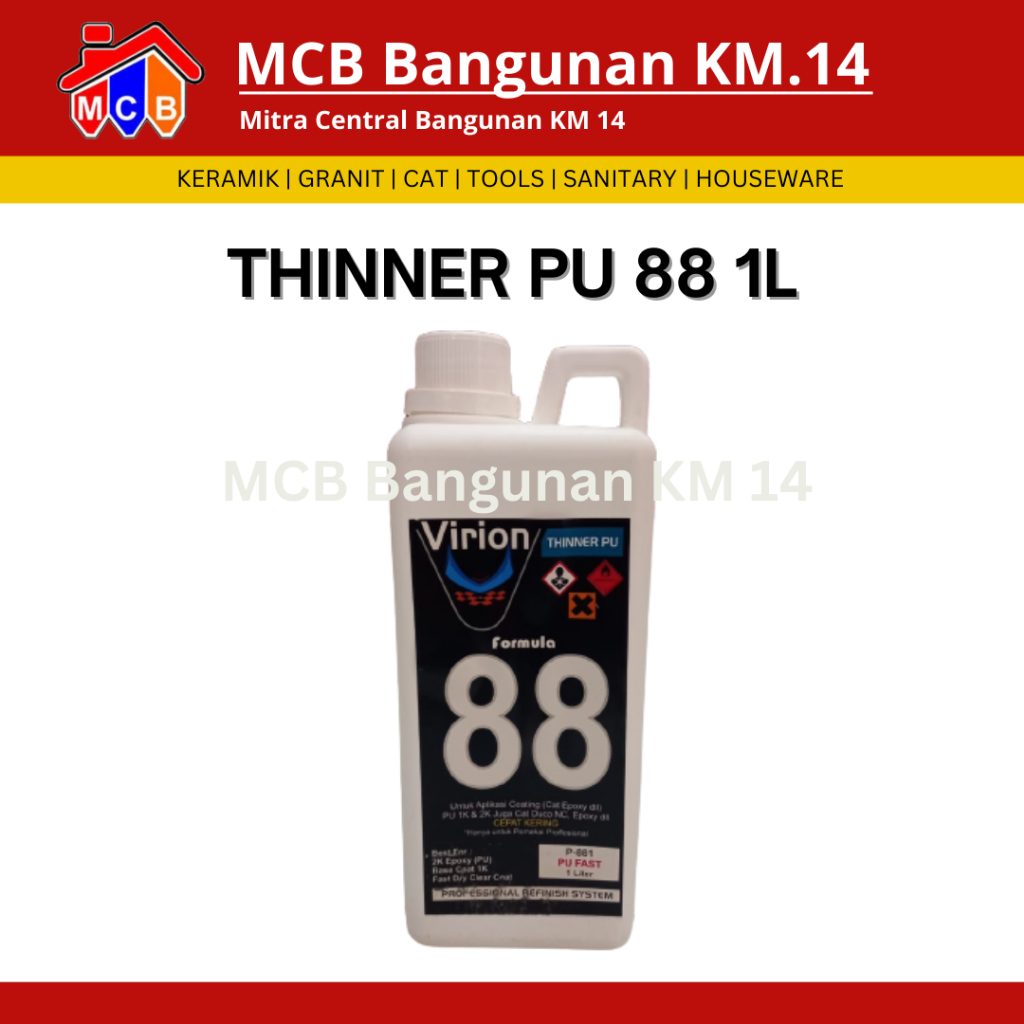 Jual Thinner PU 88 1L Fast Dry / Thiner Tiner 1 Liter | Shopee Indonesia