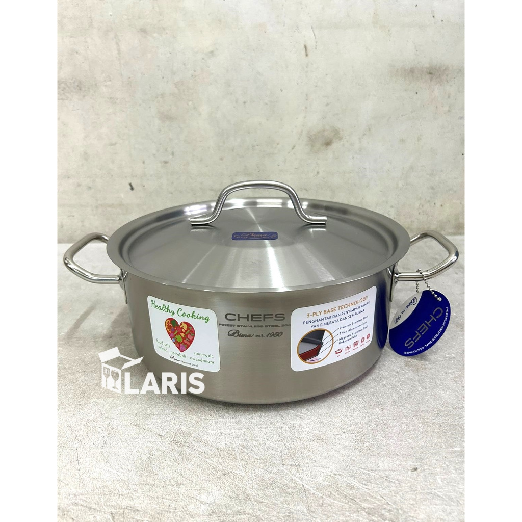 Jual Bima Chefs Panci Stainless Tebal Casserole 24cm atau 4,5 Liter ...