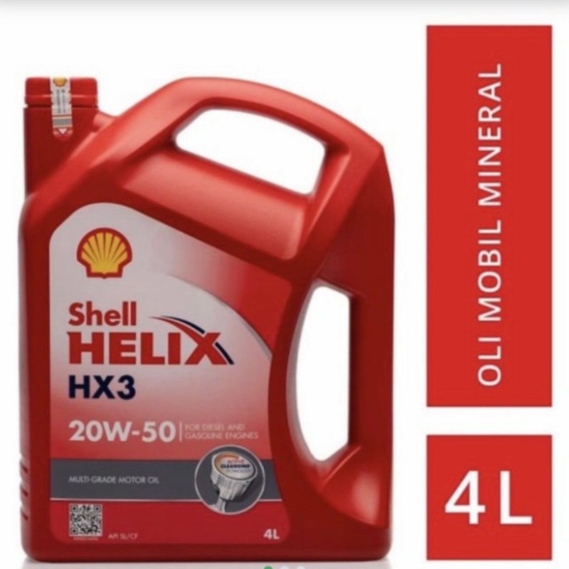 Jual Oli Shell Helix HX3 4 Liter 20W-50 Original 100% | Shopee Indonesia