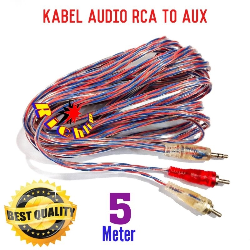 Jual Kabel Audio Jack AUX RCA 2 in 1 RCA To Aux 3.5mm | Shopee Indonesia
