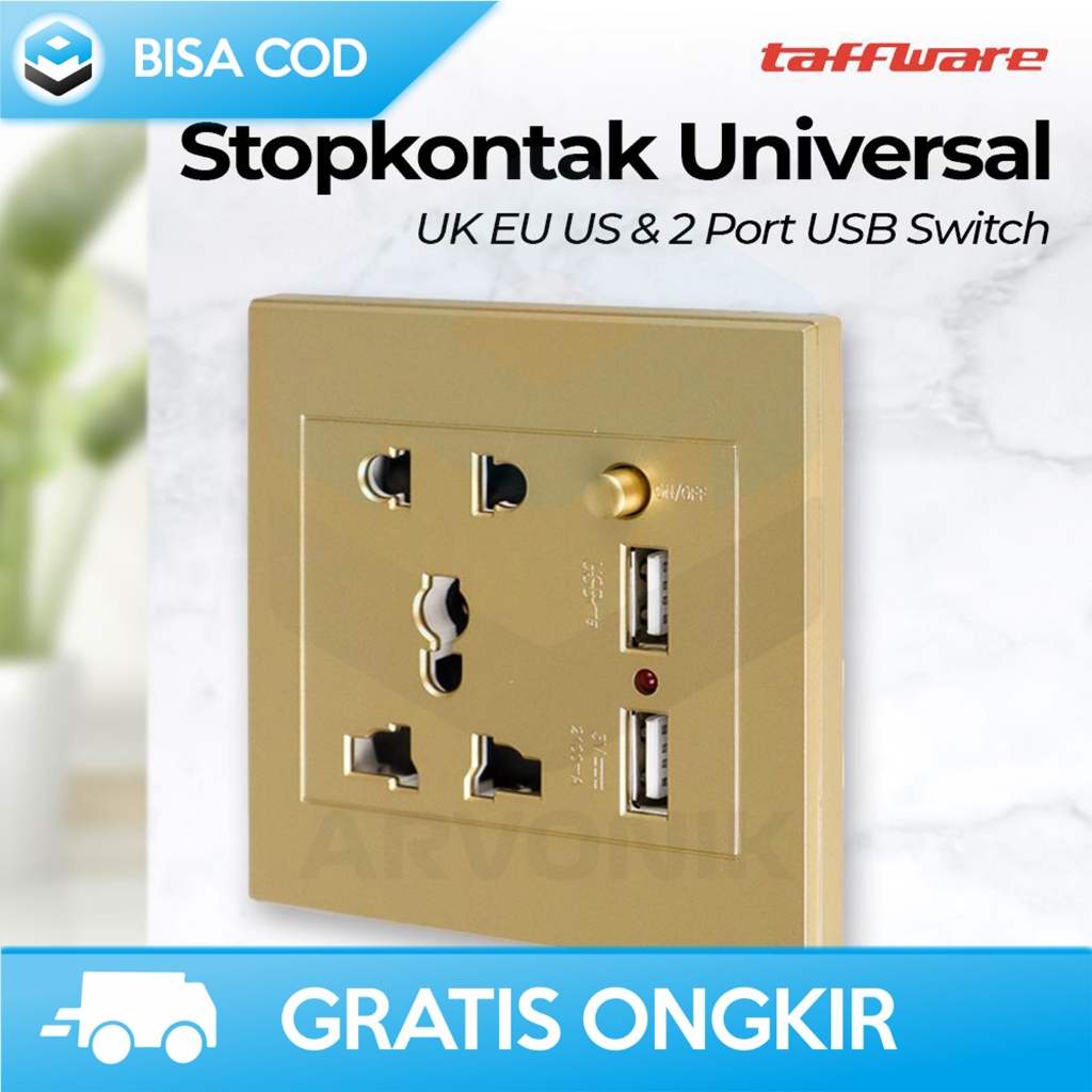 Jual STOP KONTAK UNIVERSAL UK EU US DAN 2 PORT USB SWITCH COLOKAN ...