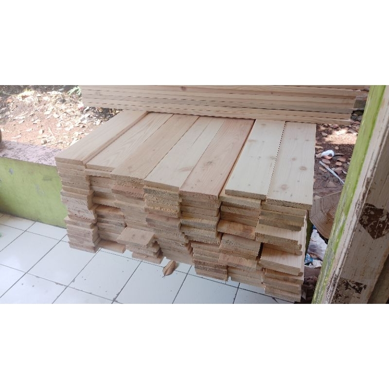 Jual kayu jati belanda mulus eks palet papan jati londo 12x60 cm ...