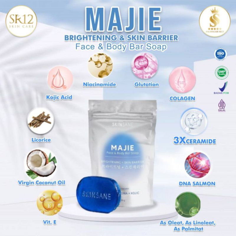Jual SKINSANE Majie Face & Body Bar Soap - Brightening + Skin Barrier ...