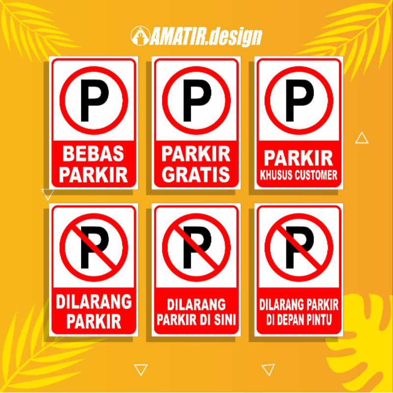 Jual STIKER PARKIR 2, STIKER DILARANG PARKIR DI SINI (Bahan Vinyl ...