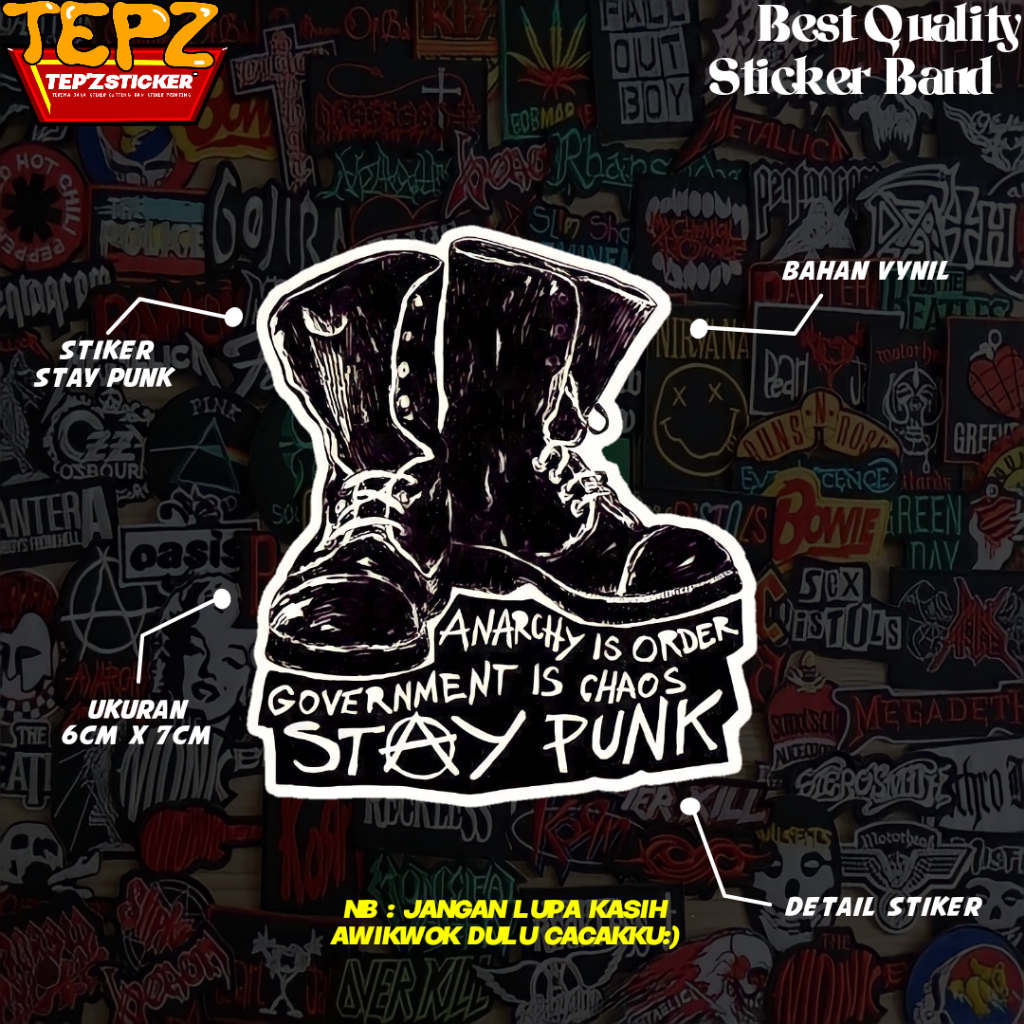 Jual STIKER STICKER ( STAY PUNK) STIKER BAND|STIKER METAL|STIKER TUMBLR ...