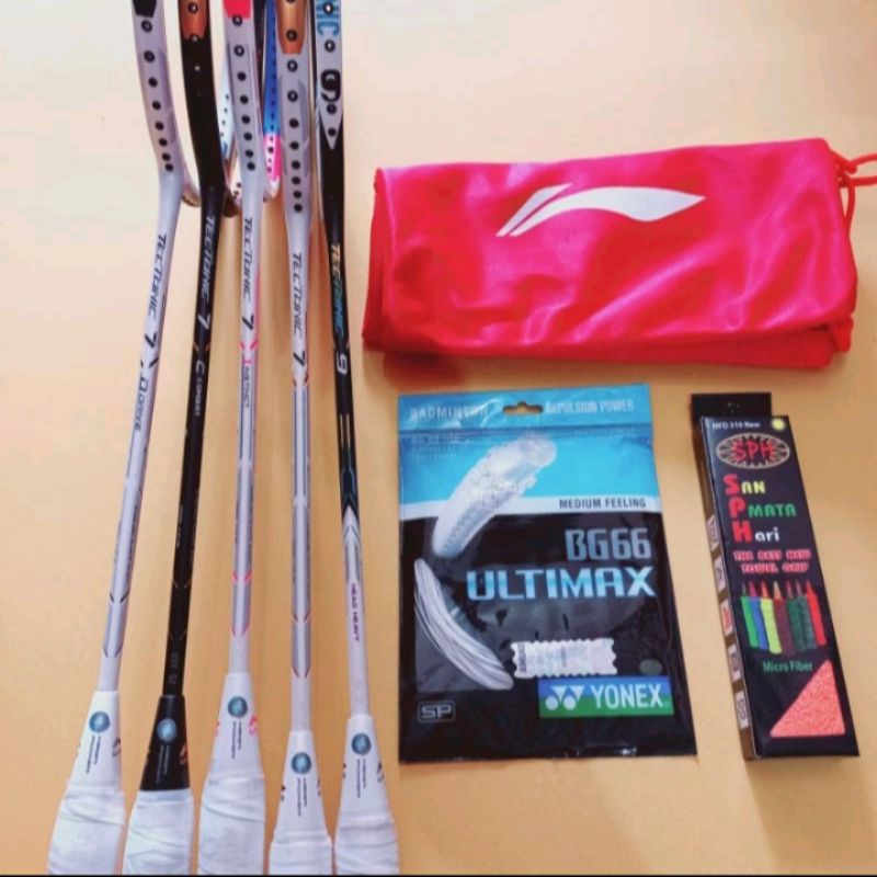 Jual RAKET BADMINTON LI-NING TECTONIC 7 + TERPASANG SENAR DAN GRIP ...