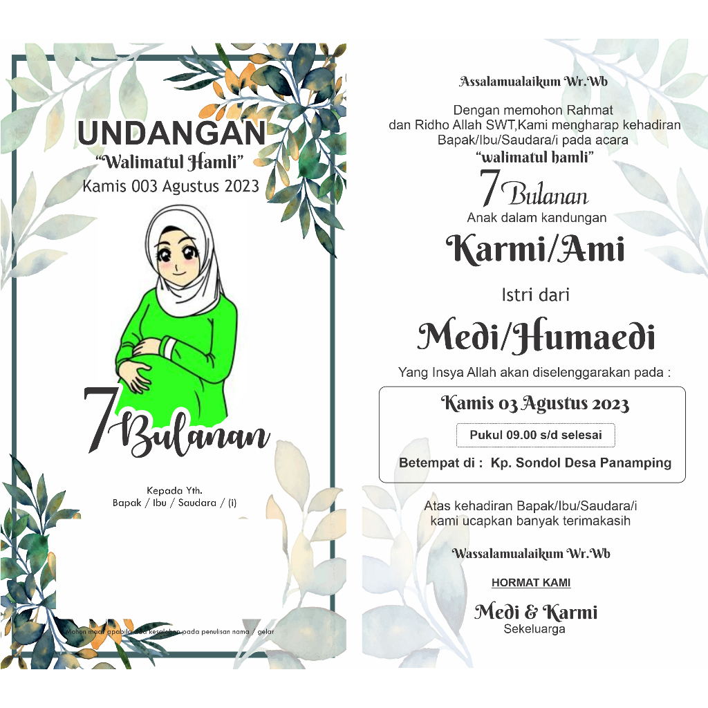 Jual UNDANGAN Walimatul Hamli,hamil 7 bulan/4bulanan | Shopee Indonesia