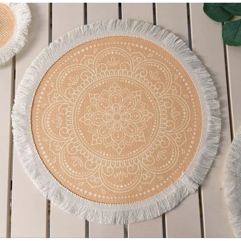 Jual Alas Piring Meja Anyaman Nordic Meja Makan Tatakan Piring Rumbai ...