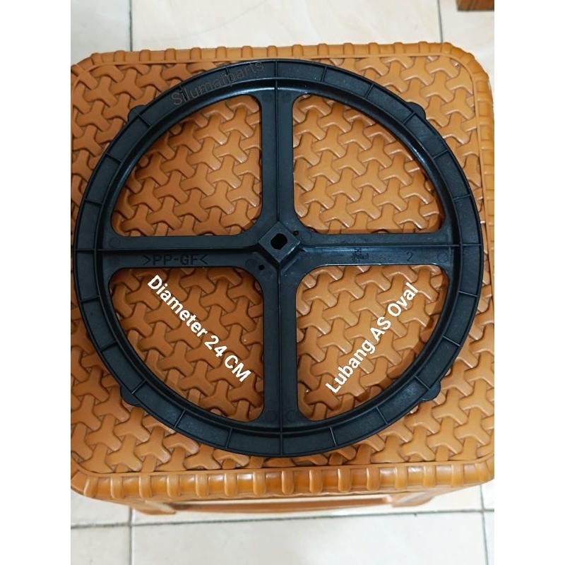 Jual PULI MESIN CUCI SHARP / PULLEY PULY SHARP DIAMETER 24CM AS OVAL ...