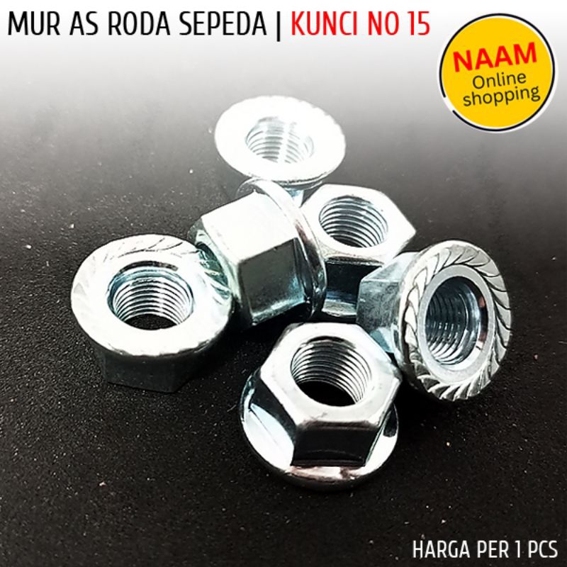 Jual MUR AS RODA SEPEDA KUNCI 15 - MUR BAUT AS TENGAH HUB FREEHUB ...