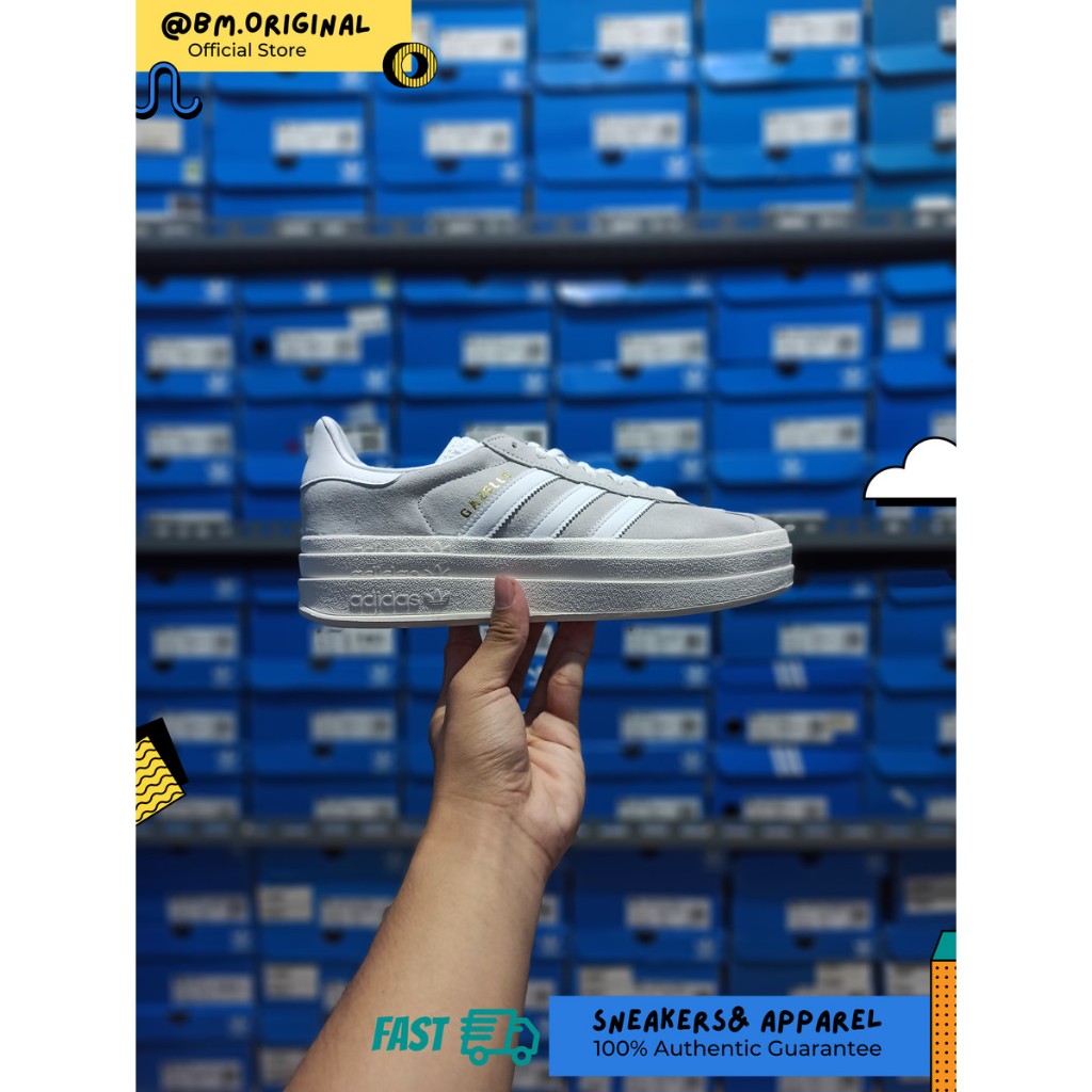 Jual Adidas Gazelle Bold Grey Two Clooud White Core White HQ6893 ...