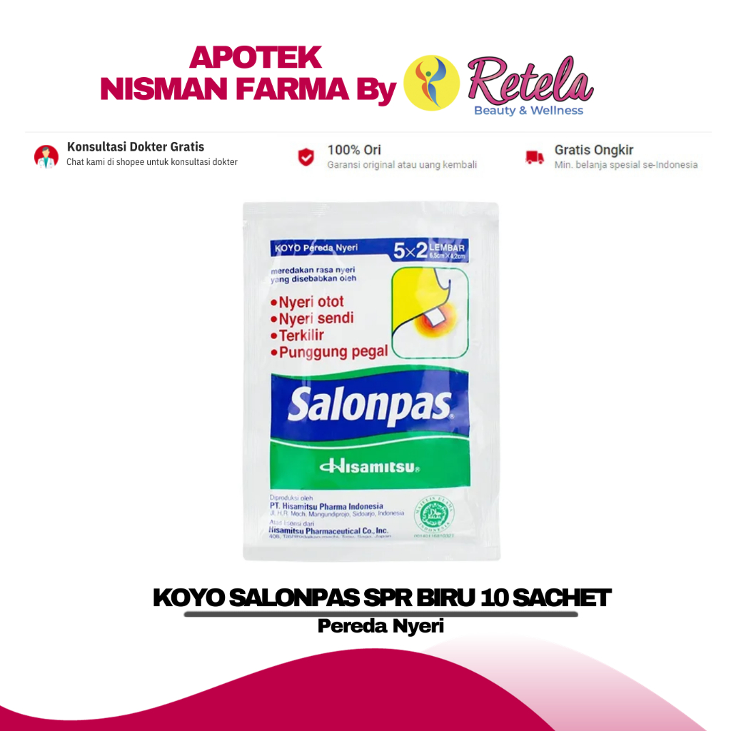 Jual KOYO SALONPAS SUPER BIRU 2 X 5 1 SACHET ISI 10 LEMBAR | Shopee ...