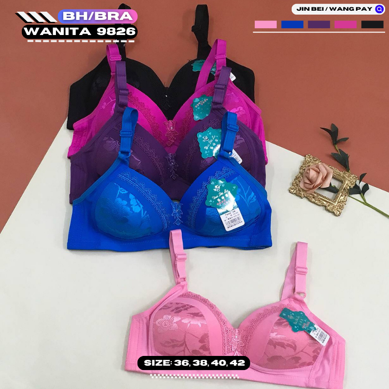 Jual BRA / BH WANITA 9826 TANPA KAWAT KAIT 3 UKURAN 36-42 TERDAPAT 7 ...
