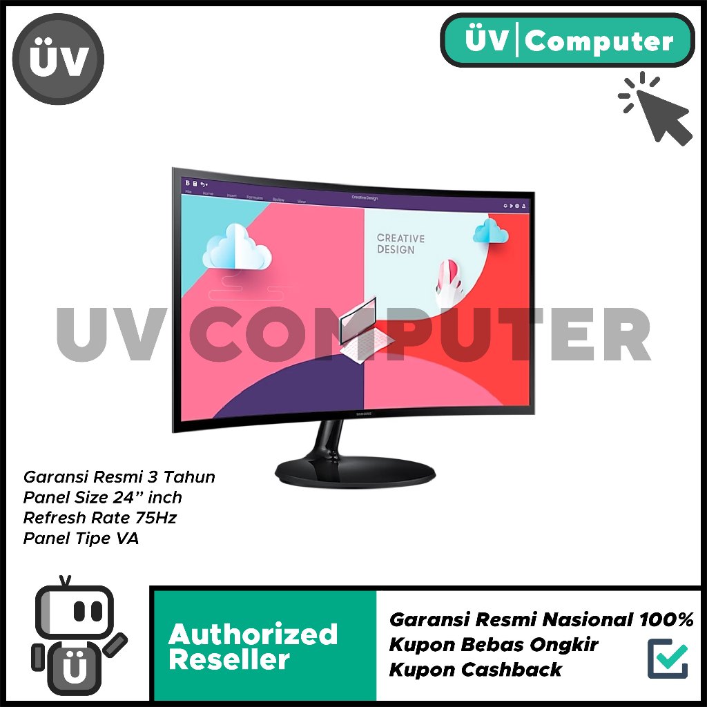Jual Monitor LED LCD Samsung Curved LS24C360 S24C360 S36C 24" inch VA ...