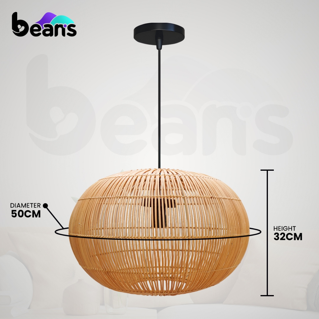 Jual Beans Lampu Gantung Rotan - Hanging Lamp - Pendant Lamp - Lampu ...