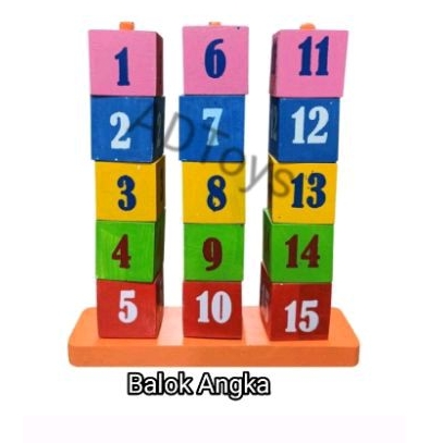 Jual Menara Susun Angka//Menara Balok//Mainan Edukatif | Shopee Indonesia