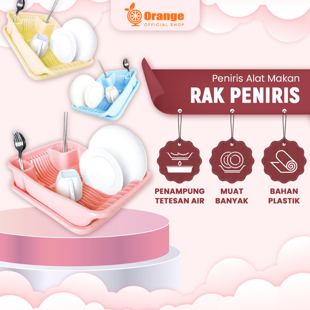 Jual Orange Rak Piring Plastik Warna dengan Nampan 1122 Rak Washtafel ...