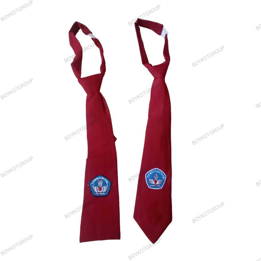 Jual dasi sd perekat panjang dasi sekolah sd bordir biru / kuning ...
