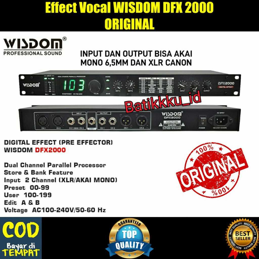 Jual Effect Vocal Digital WISDOM DFX 2000 DFX2000 ORIGINAL PRE EFFECTOR ...