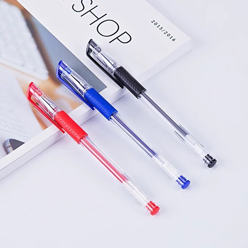 Jual Gel Pen Pulpen 0.5mm Hitam Merah Biru International Standard Pena ...