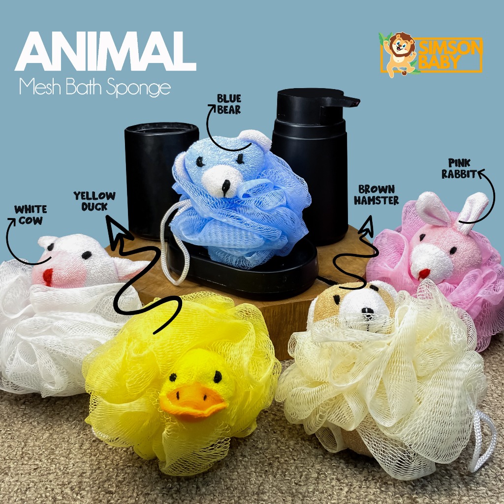 Jual Simson Baby - Animal Mesh Bath Sponge | Shopee Indonesia