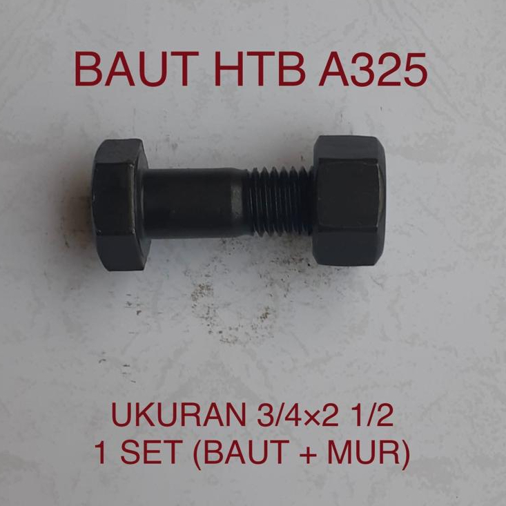 Jual BAUT MUR HTB A325 UKURAN 3/4 X 2 1/2 (KUNCI 32) | Shopee Indonesia
