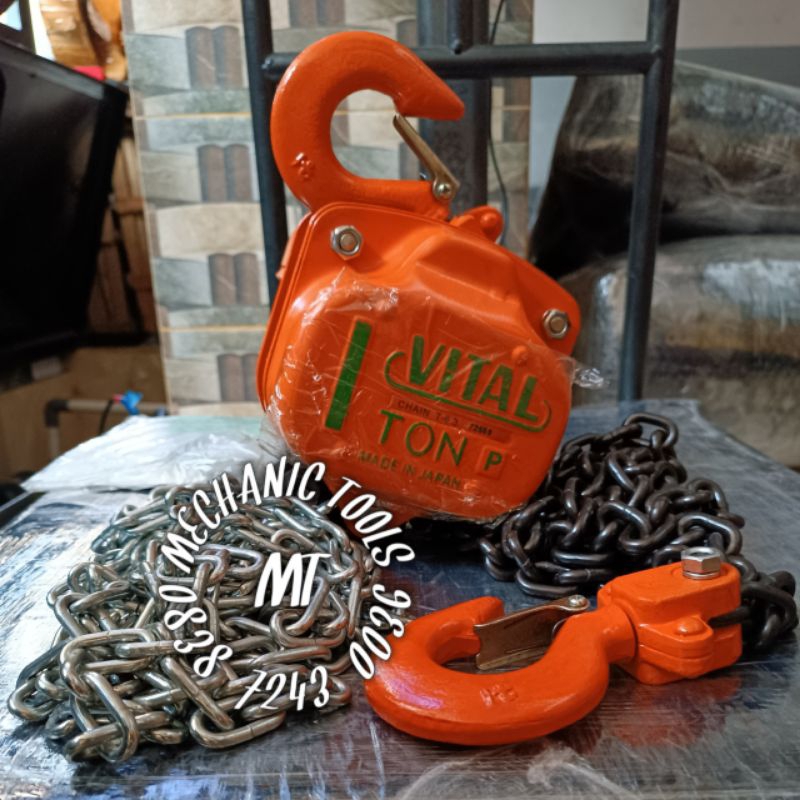 Jual Chain Block 1 Ton 3 meter Vital Takel Katrol manual 1 ton 3 meter ...