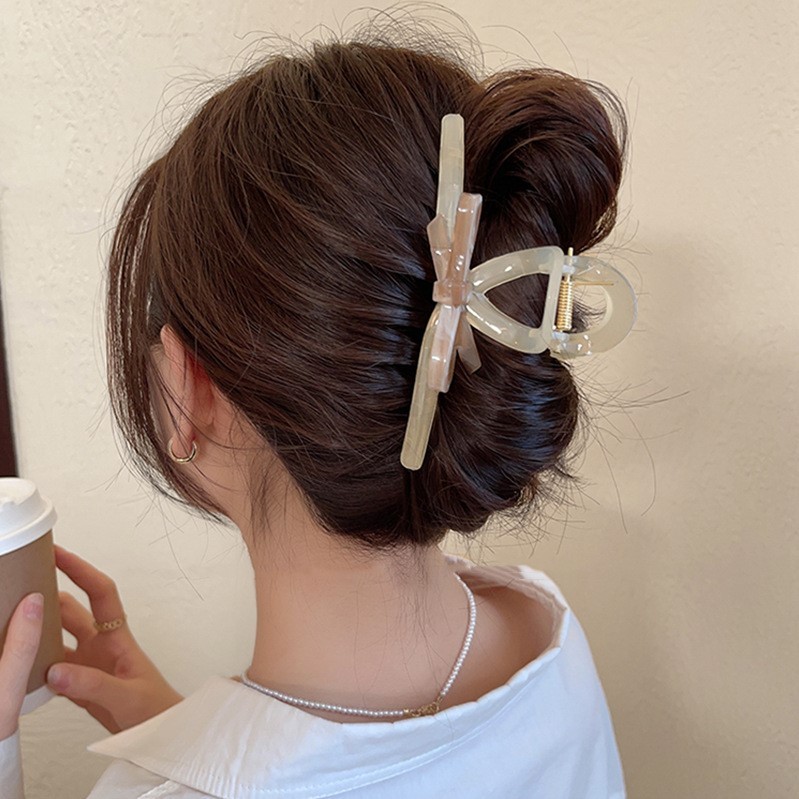 Jual Jepit Rambut Salon SUPER JUMBO 12.8cm Transparan dengan Pita Warna ...