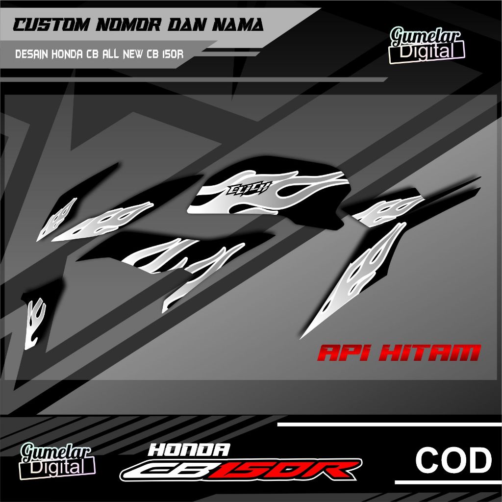 Jual STRIPPING SIMPEL HONDA CB 150R NEW API HOT WHEELS CUSTOM NAMA ...