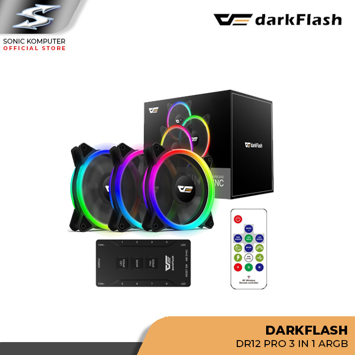 Jual Darkflash DR12 Pro Double Ring RGB Fan Case 120mm Kipas casing RGB ...