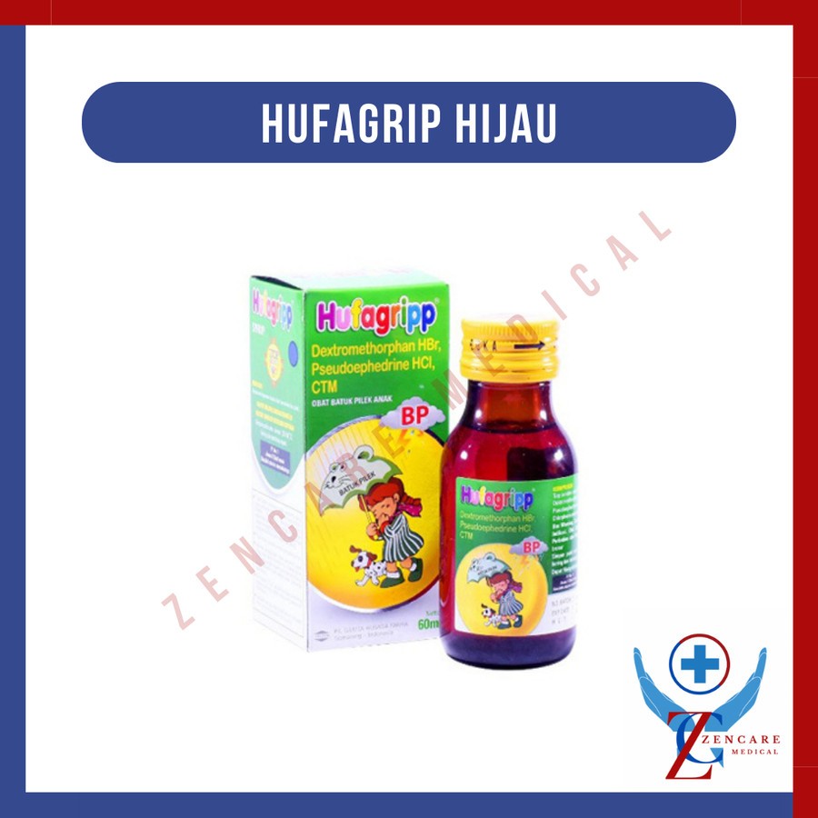 Jual Hufagrip Hijau Batuk Dan Pilek Sirup Sebotol Isi 60 ML | Shopee ...