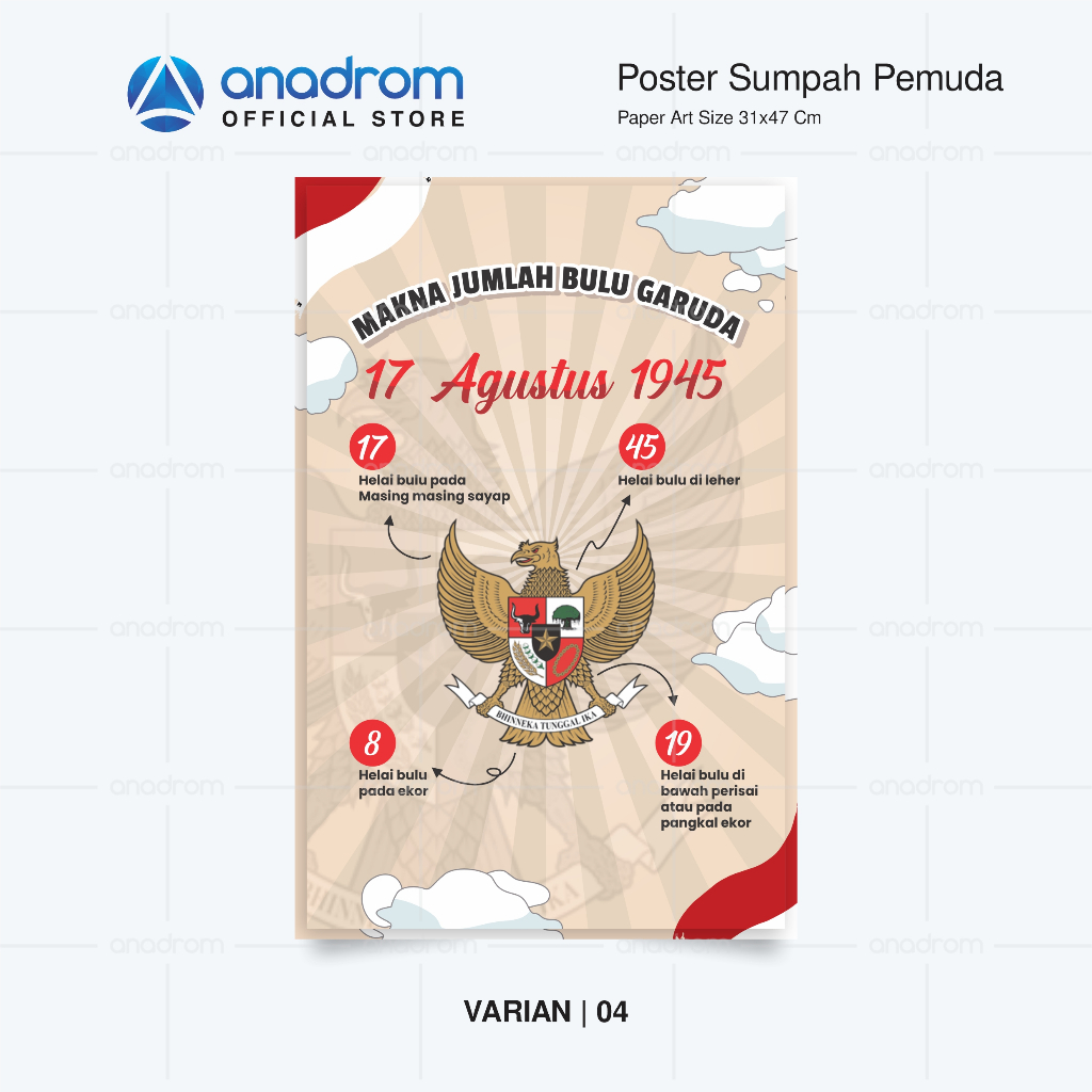 Jual Poster Sumpah Pemuda | Poster Pancasila | Poster Proklamasi ...