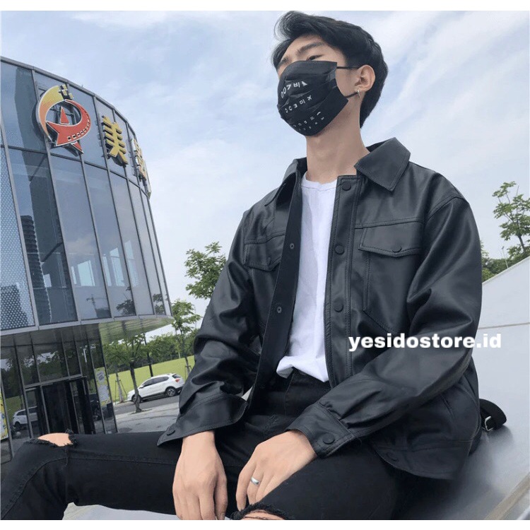 Jual yesidostore.id - Leather Jacket Korean Style Oversize | Shopee ...